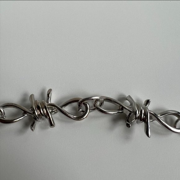 Accessories | Y2k 200s Style Barbwire Thorn Emo Silver Bracelet | Poshmark